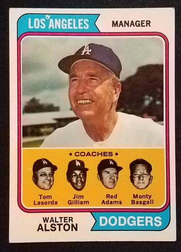 1974 Topps #144 Walter Alston Manager Tom Lasorda Dodgers VG-EX ...