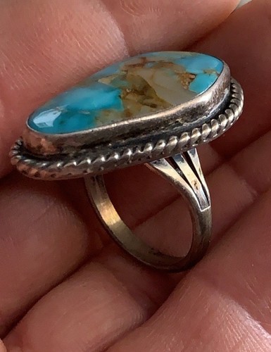 Sterling Silver Red Skin Turquoise Ring Size: 8 31 Gr. Signed Chimney ...