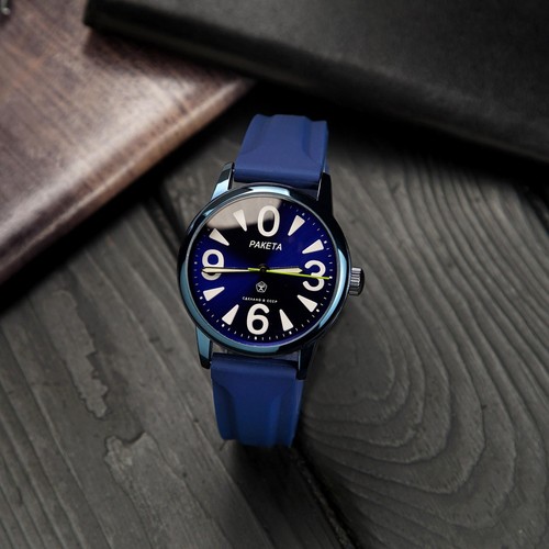 Collectible Raketa Big Zero Blue Dial-Case, Vintage Soviet Mechanical ...
