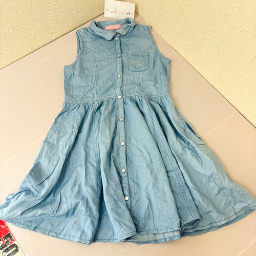 Mezzo Piano Denim One Piece Skirt 150cm Blue Collar Sleeveless Dress ...
