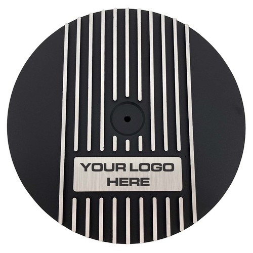 13" Round Black Air Cleaner Lid Kit Finned Custom Engraved Ansen USA ...