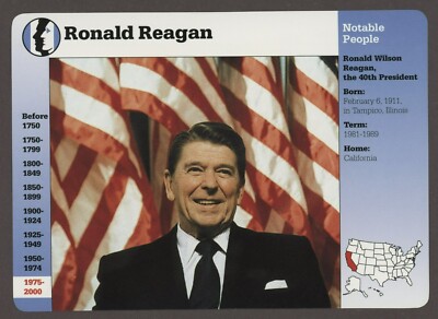 Ronald Reagan Grolier Story of America History Card Notable People | eBay