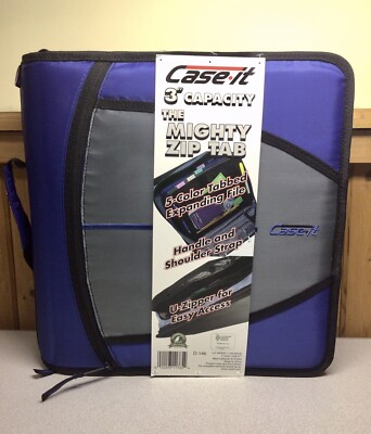 Case it Mighty Zip Tab 3-Ring Binder 3" Capacity Blue D-146 | eBay
