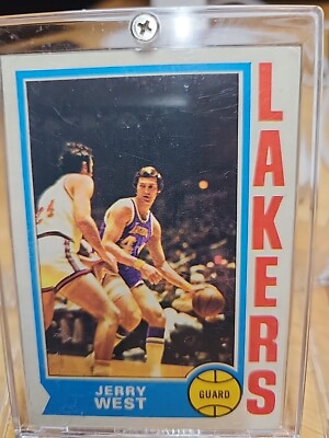1974-75 TOPPS JERRY WEST #176 LAKERS (NBA LOGO) ONLY 1 FLAW CORNER BEND ...