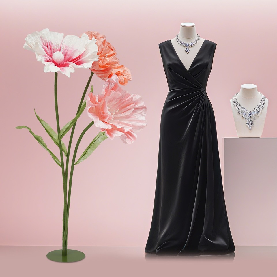 Giant Artificial Flowers, Large Artificial Flowers with Stems and Base ...