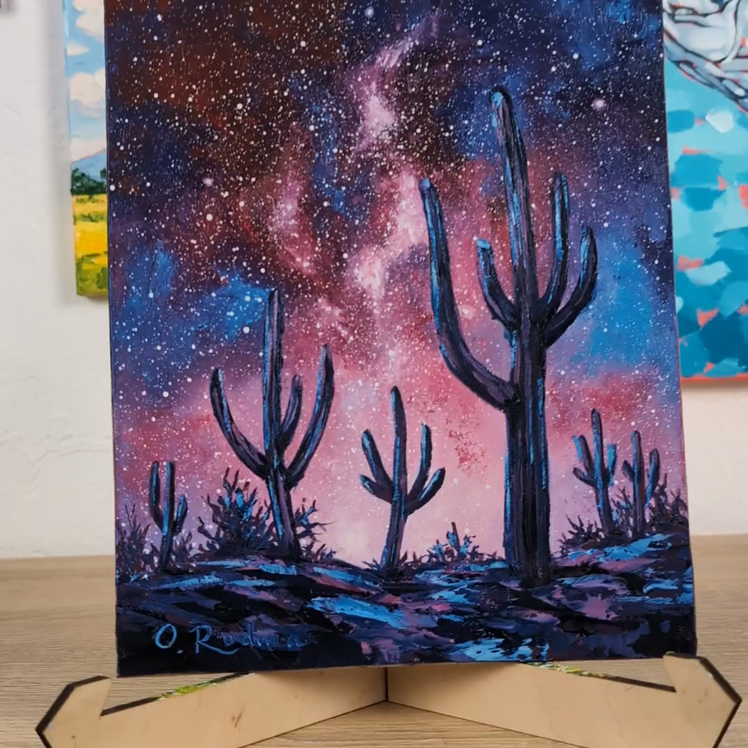Purple Night Sky Painting