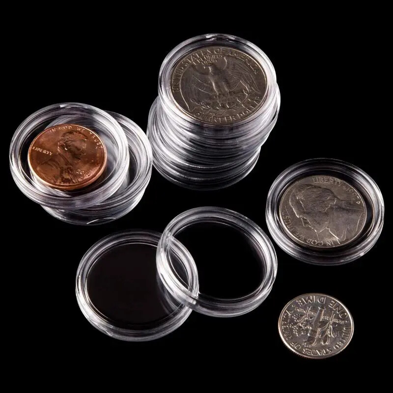Premium Coin Capsules Collectors Sizes From 21mm to 45mm Plastic Clear ...