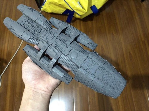 Handmade Battlestar Galactica Spaceship Model Resin Spacecraft Figure ...