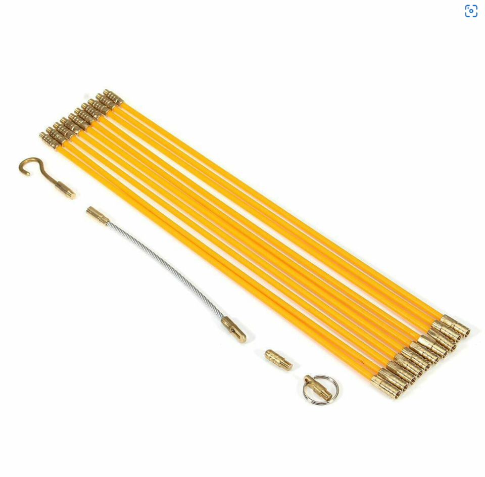 4mm Fiberglass Cable Wire Rod Electrician Push Puller Duct Rodder Snake ...