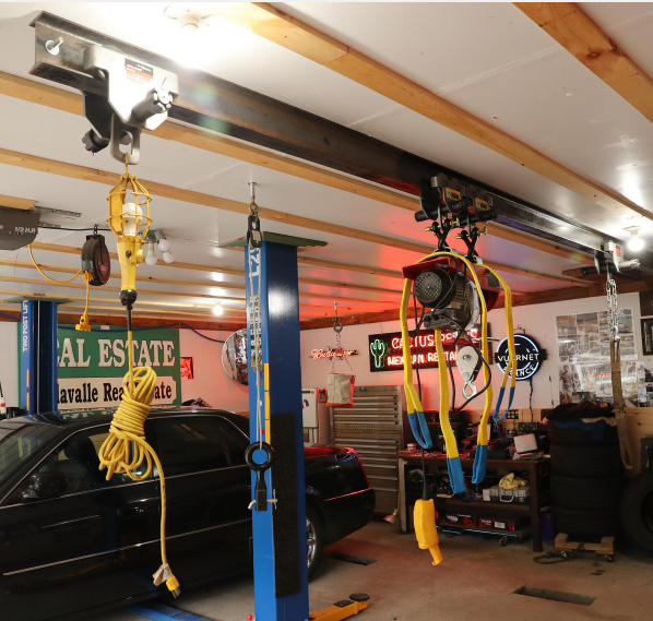 2 Ton Steel I-Beam Push Beam Track Roller Trolley for Overhead Garage ...