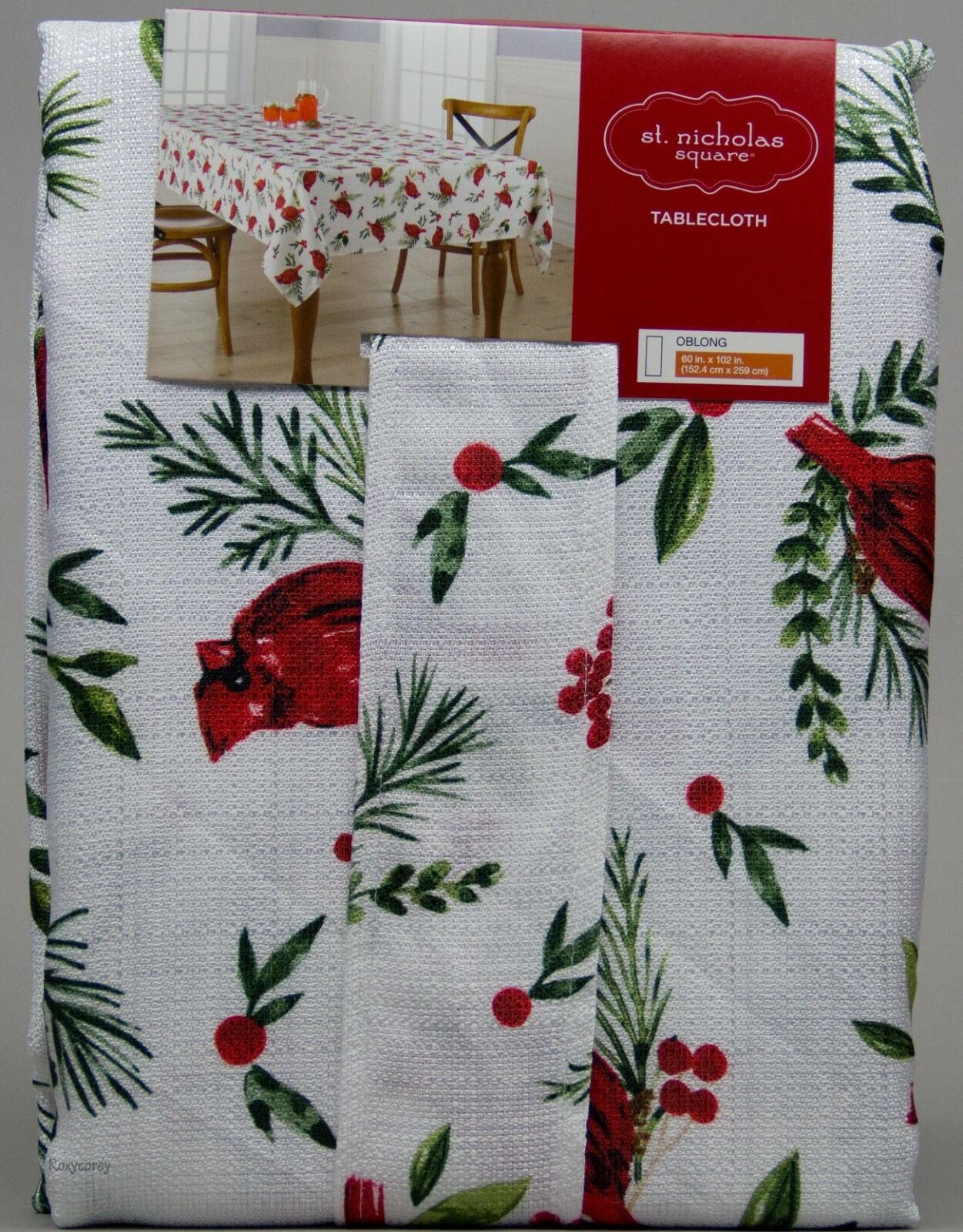 St Nicholas Square Christmas Cardinal Toss Print 60x102 Oblong ...