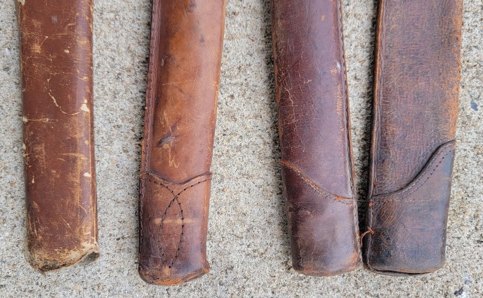 4 Original WWII Japanese Army Officer Sword Saya Scabbard Leather ...