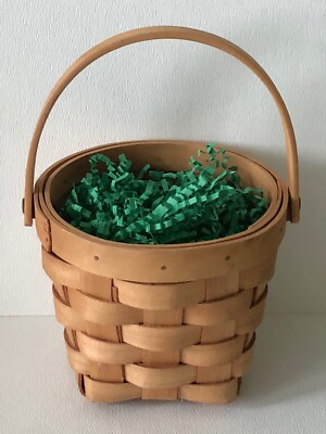 Vintage High Quality Handmade Woven Splint Handled Easter Basket W ...