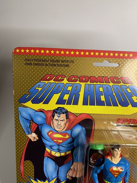 Superman DC Comics Super Heroes Figure W Kryptonite Ring Toy Biz 1989 ...