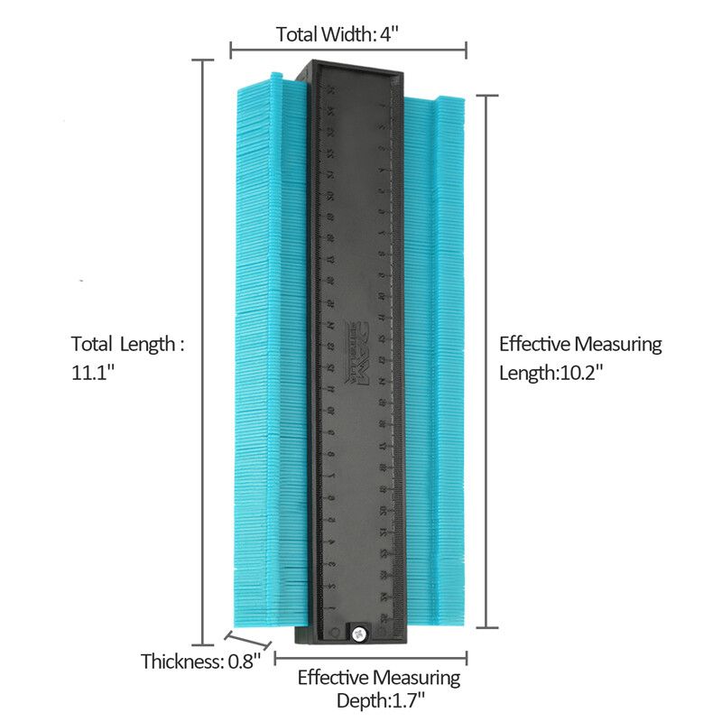 10-in Shape Profile Ruler Gauge Duplicator Scale Template Measuring ...