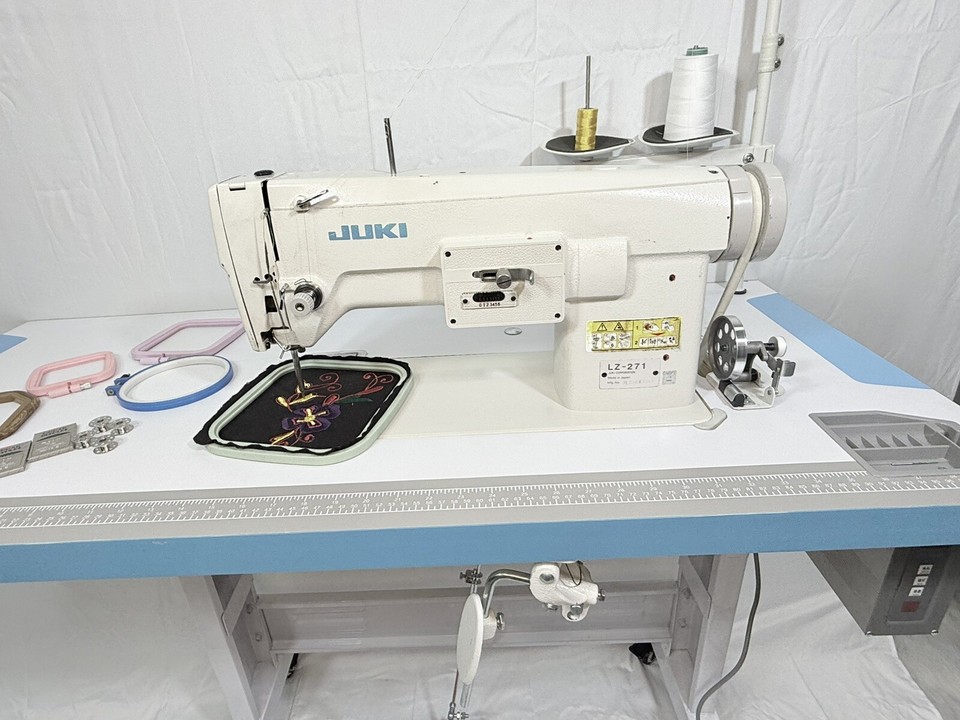 Juki LZ-271 zig zag freehand Irish embroidery industrial sewing machine ...