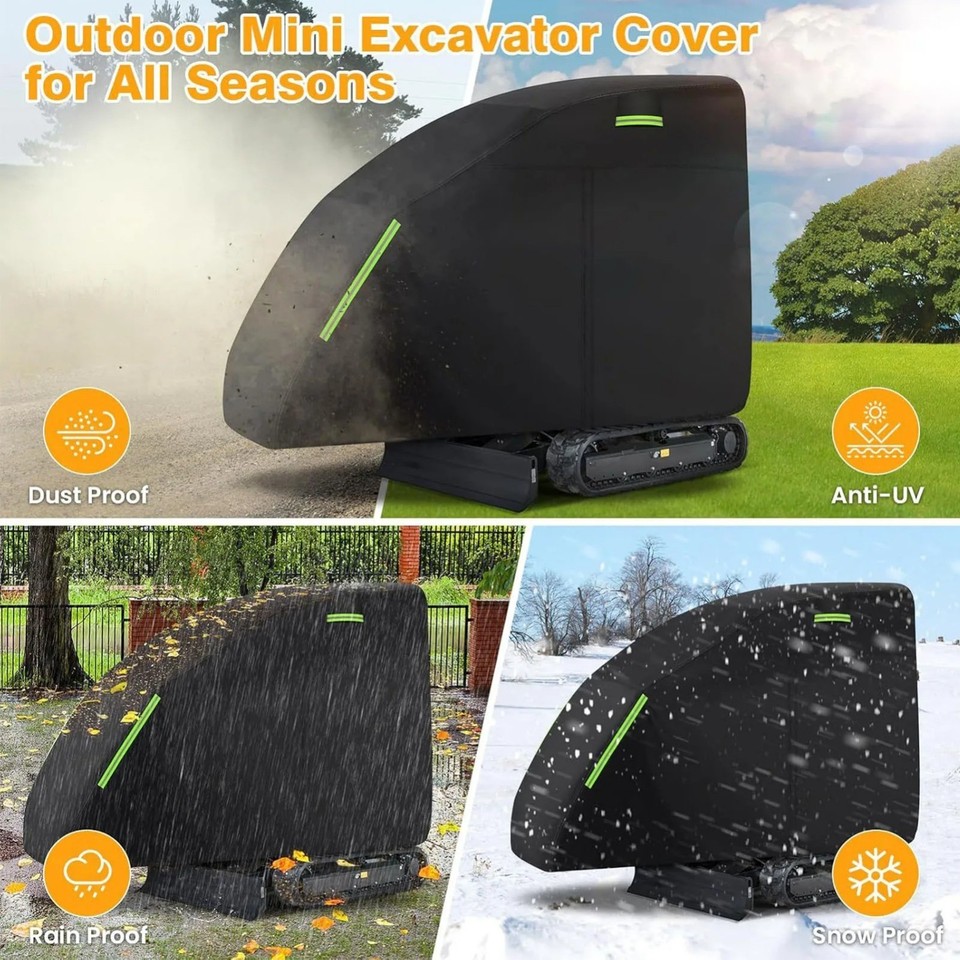Waterproof Full Cover for Mini Digger Excavator Breathable Dust Rain ...