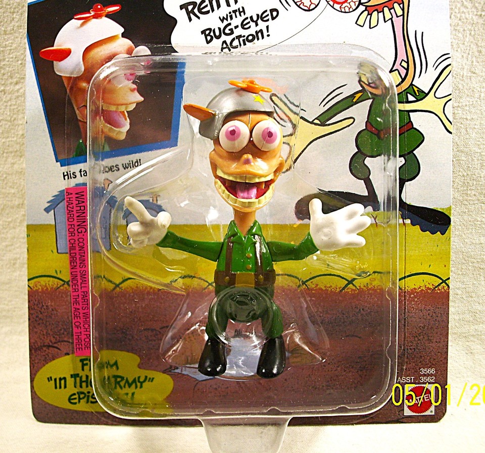 1993 Mattel ☆ Ren and Stimpy Show ☆ ARMY REN HOEK ☆ Bug-Eyed Action ...