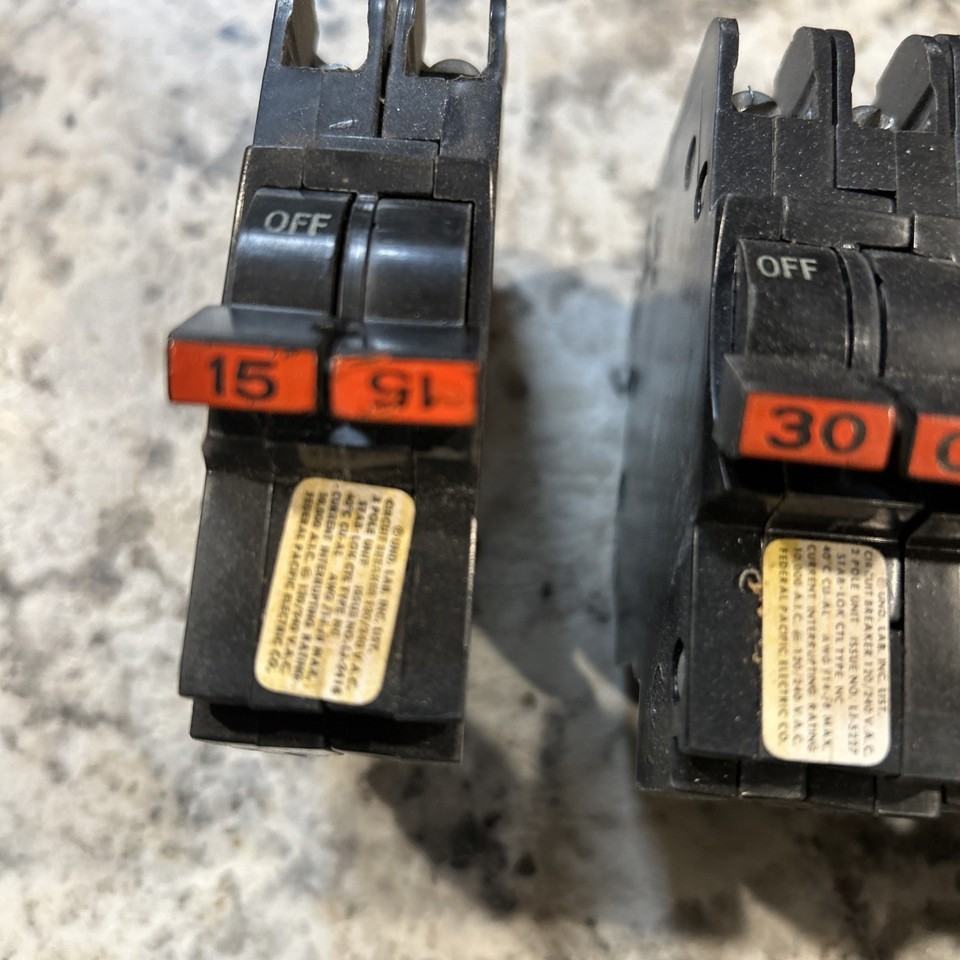15, 20, 30, 40, 50 Amp, Lot -60 Stab-Lok Breakers Federal Pacific | eBay