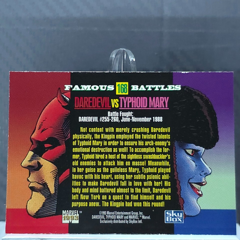 1993 SkyBox Marvel FAMOUS BATTLES DAREDEVIL VS TYPHOID MARY #168 | eBay