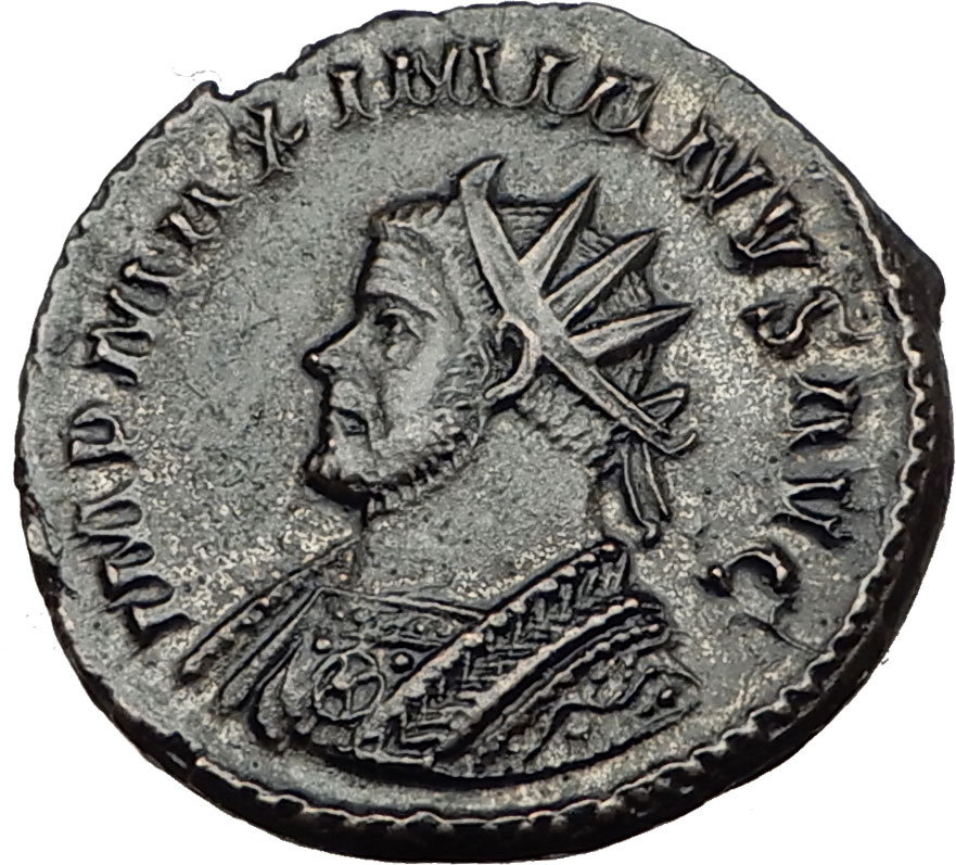 MAXIMIAN 290AD Lugdunum Authentic Ancient Roman Coin PAX Peace Goddess ...