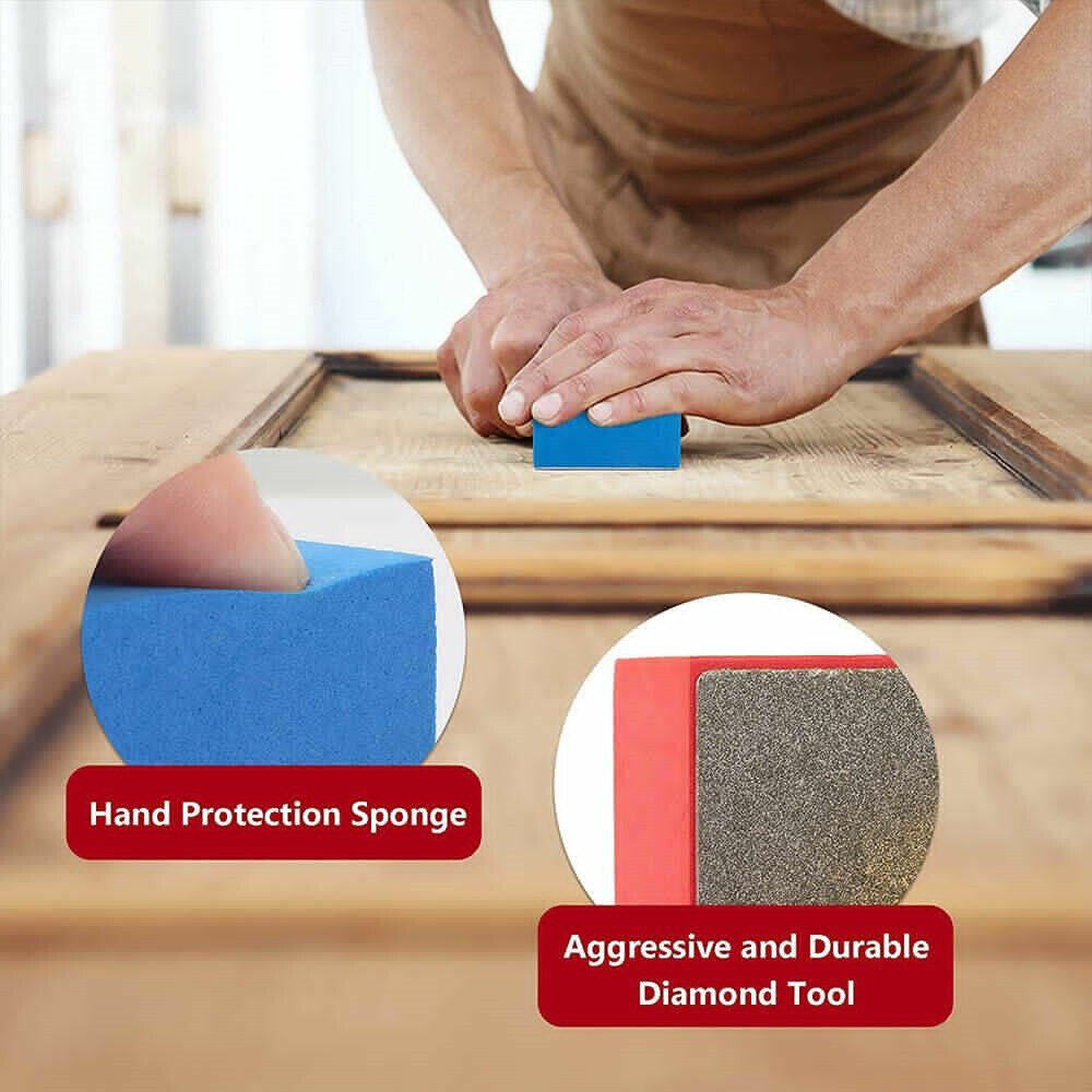 4PCS Glass Diamond Block Ceramic Sanding Pads Hand Grinding Abrasive ...