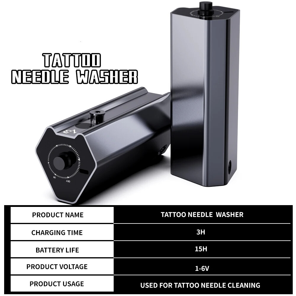 Tattoo Needle Washer Cleaner Machine Rechargeable Permanent Makeup Ink ...