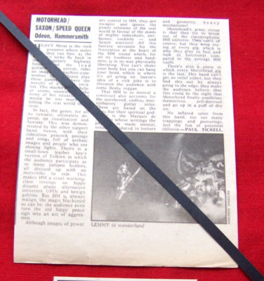 MOTORHEAD HAMMERSMITH ODEON LONDON GIG REVIEW 1979 ORIGINAL VINTAGE ...