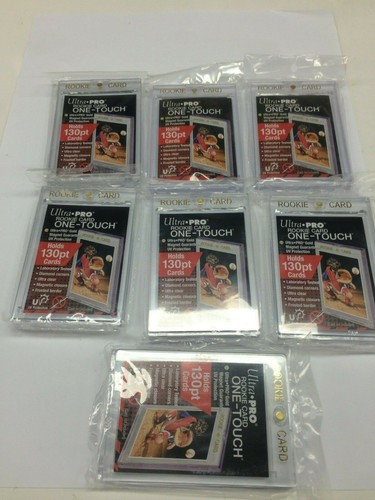 Ultra Pro One Touch 130 Point Magnetic Rigid "ROOKIE" Card Holder x 7 ...