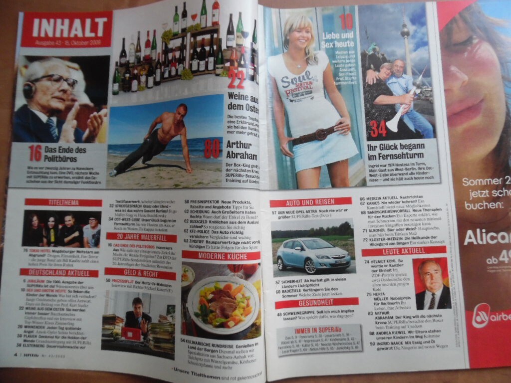 SUPER ILLU 43- 15.10. 2009 Tokio Hotel Katarina Witt Ingrid Raack ...