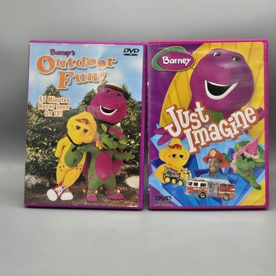 BARNEY Dvds Lot Of 2 Just Imagine & Barney's Outdoor Fun Hours Of Fun ...