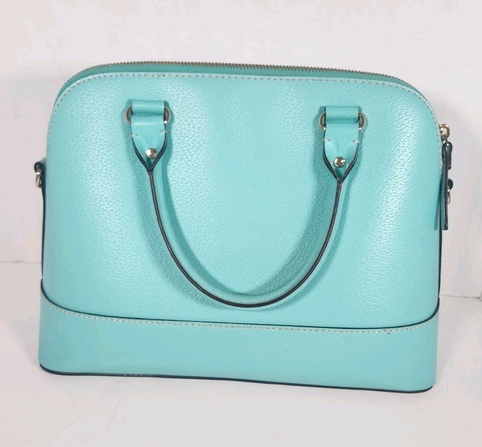 KATE SPADE Wellesley Rachelle Turquoise Textured Leather Domed Satchel ...