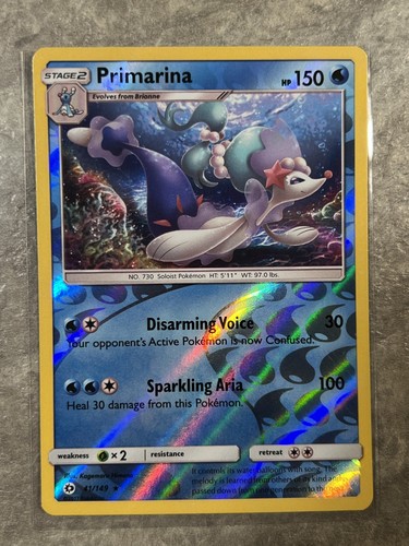 Primarina 41/149 Pokemon TCG Sm Base Set Reverse Holo Rare (Light Play ...