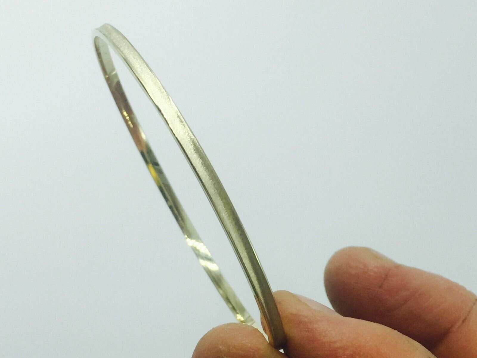 14Kt Yellow Gold Slip-On Stackable textured Bangle/Bracelets 8" 2.8 ...