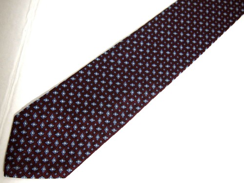 Brooks Brothers 346 Mens Necktie Tie Maroon Red Blue Geometric 58 ...