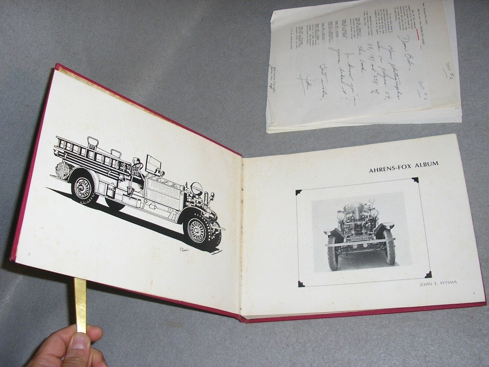 Vintage Fire Fighting Book Ahrens Fox Album Trucks Engines Apparatus w ...