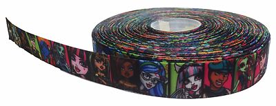 Monster High Characters Grid 1" Repeat Ribbon Sold By The Yard - USA ...