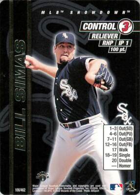 BILL SIMAS 2000 MLB Showdown 1ST EDITION Card 106/462 White Sox | eBay