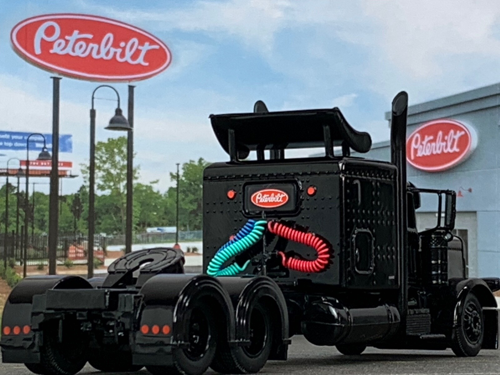 1/64 DCP BLACK OUT PETERBILT 389 63" FLAT TOP SLEEPER W/ TURBO WING | eBay