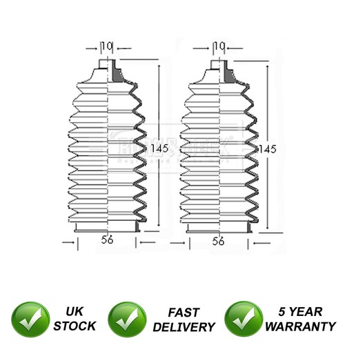Steering Rack Boot Set Front SJR Fits Ford Capri Cortina Granada Volvo ...