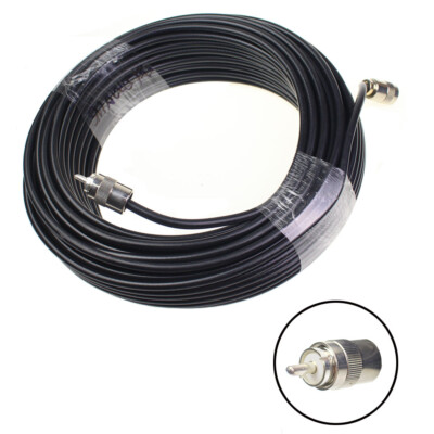 100ft RG8X Coax Coaxial UHF PL259 Connectors Amateur CB Radio Antenna ...