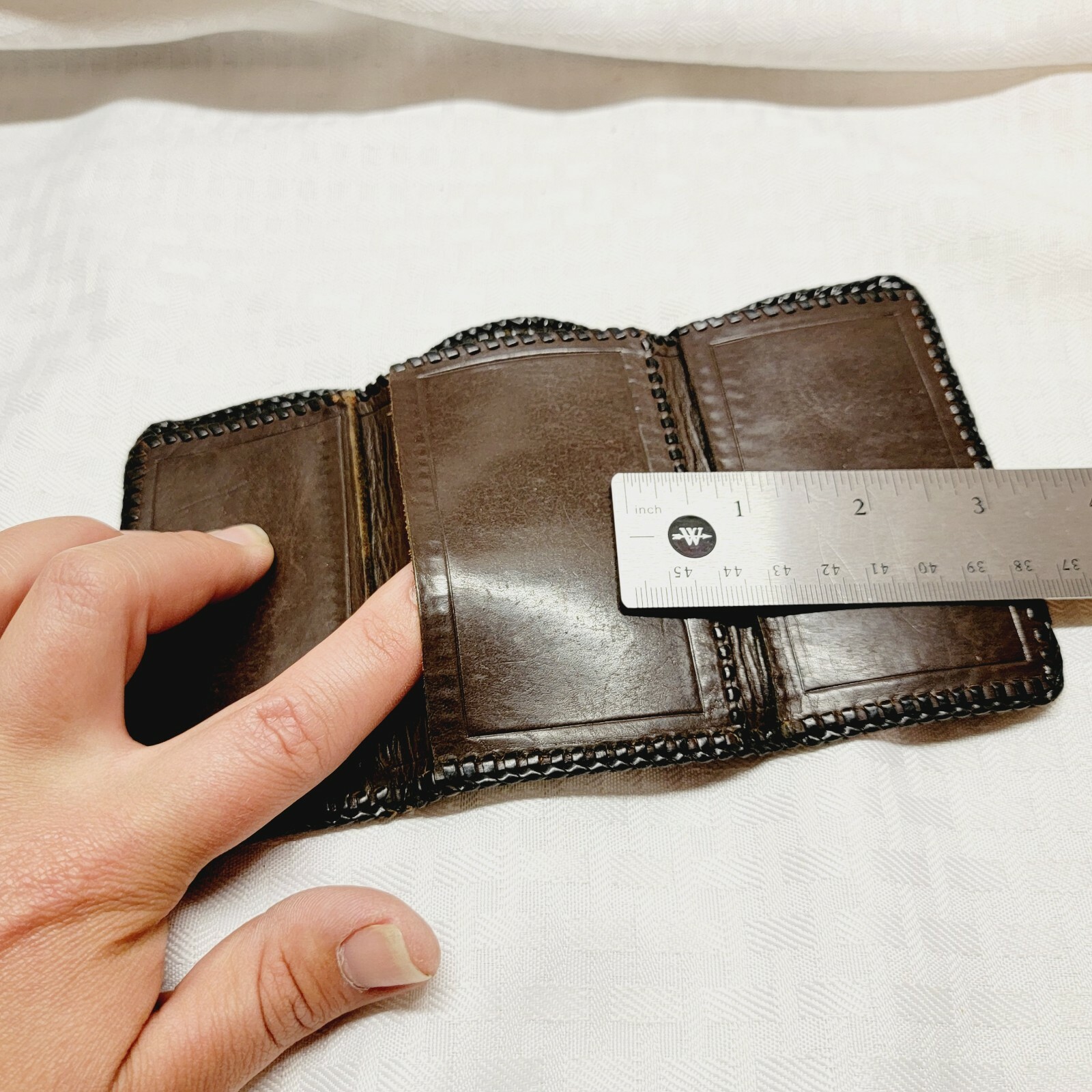 Hand Tooled Stamped Leather Trifold Wallet Floral SD … - Gem