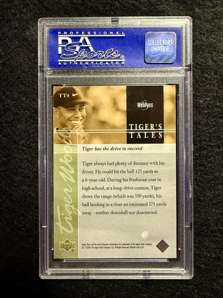 2001 Upper Deck - Tiger's Tales Tiger Woods #TT4 (RC) Rookie PSA 8 ...