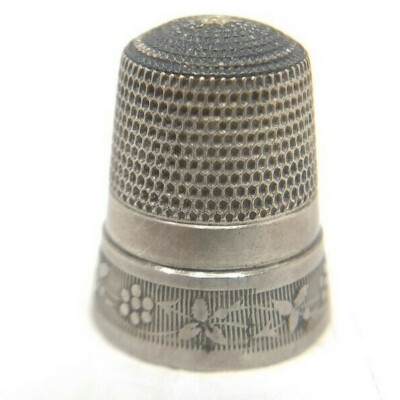 Antique Sterling Silver Simons Bros. Flower Chain Thimble; Size 10 | eBay