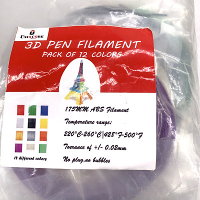 3D Print Filament Pen Refills Pack ABS 1.75mm 12 Colors | eBay