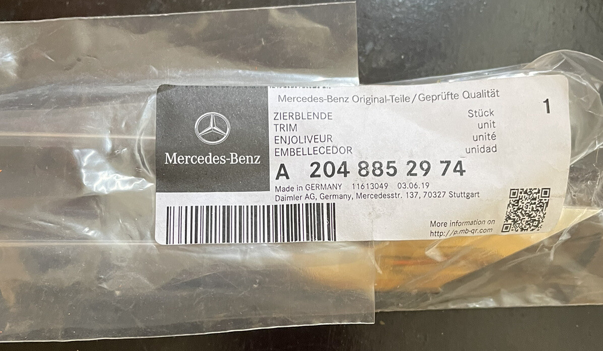 New Genuine Mercedes Benz C W204 Front Lower DRL Light Surround Left ...