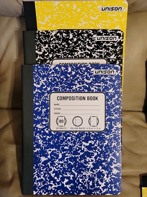 UNISON COMPOSITION BOOK COLLEGE RULED 80 SHEETS 9".75×7".5 NOTEBOOK ...