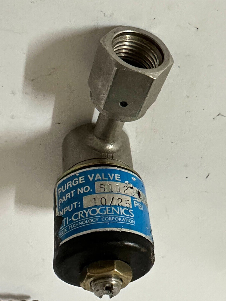 CTI-Cryogenics 81123 0G003 Vacuum Purge Valve 10-25 PSI Stainless Steel ...