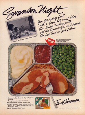 1965 Swanson Frozen Dinner Print Ad Turkey Pepperidge Farm Dressing ...