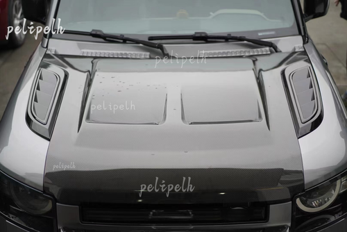 For Land Rover Defender 2020-2025 ABS Gloss Black Front Side Hood Vent ...